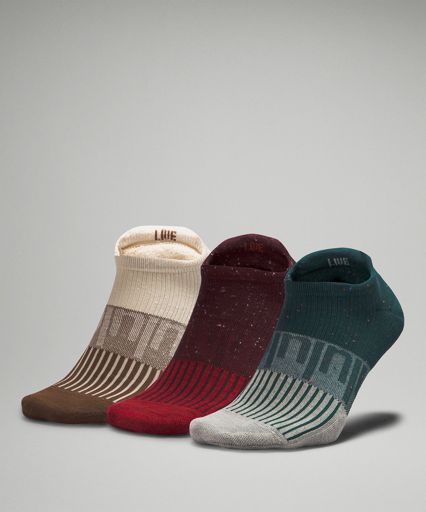 Men's Daily Stride Low-Ankle Socks 3 Pack Colour Block *Wordmark ...