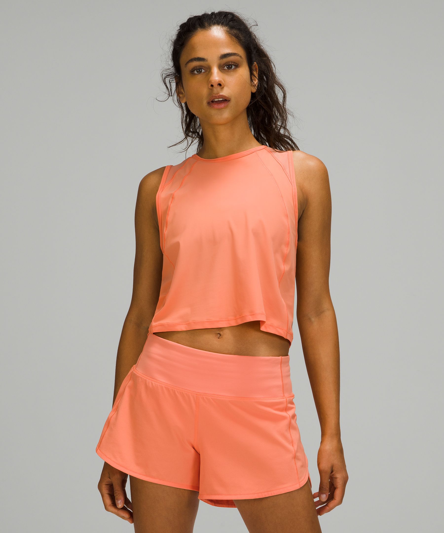 Lululemon Sculpt Cropped Tank Top In Golden Apricot | ModeSens