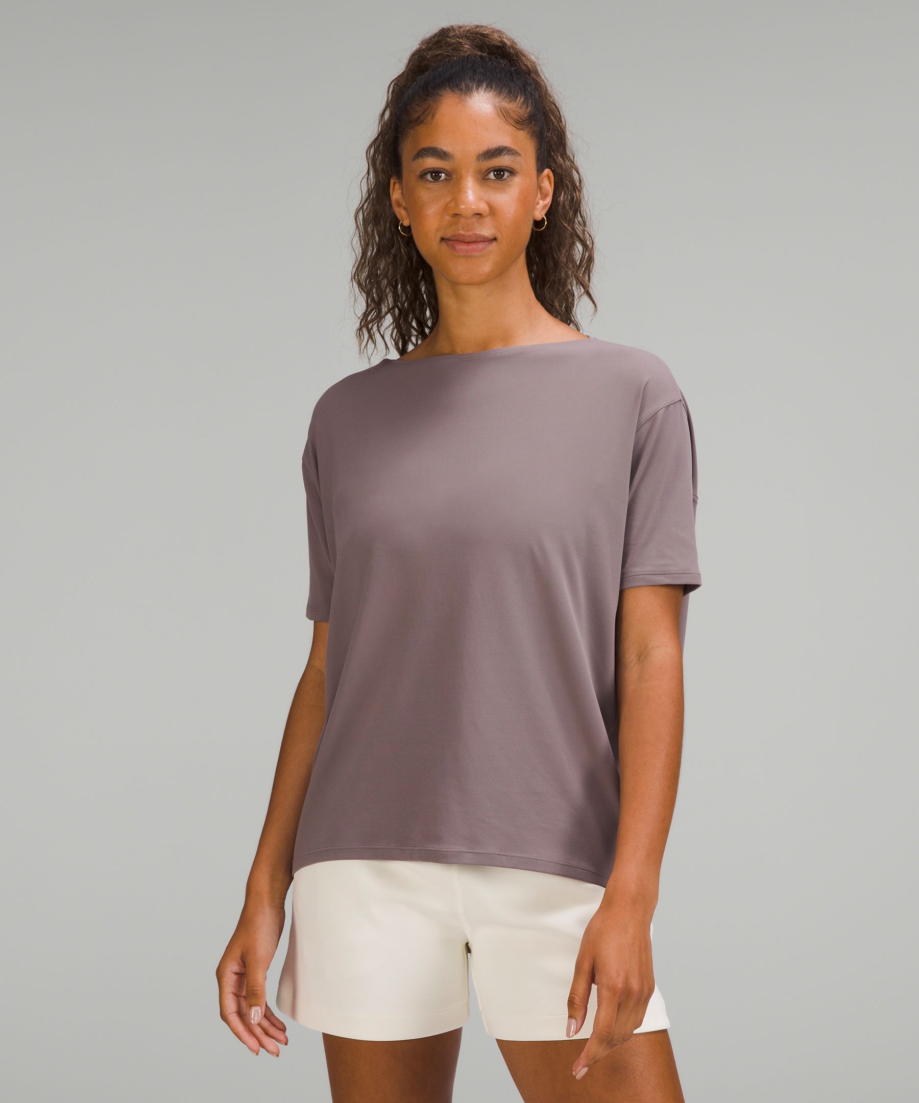Lululemon Back In Action Short Sleeve T-shirt Nulu In Lunar Rock | ModeSens