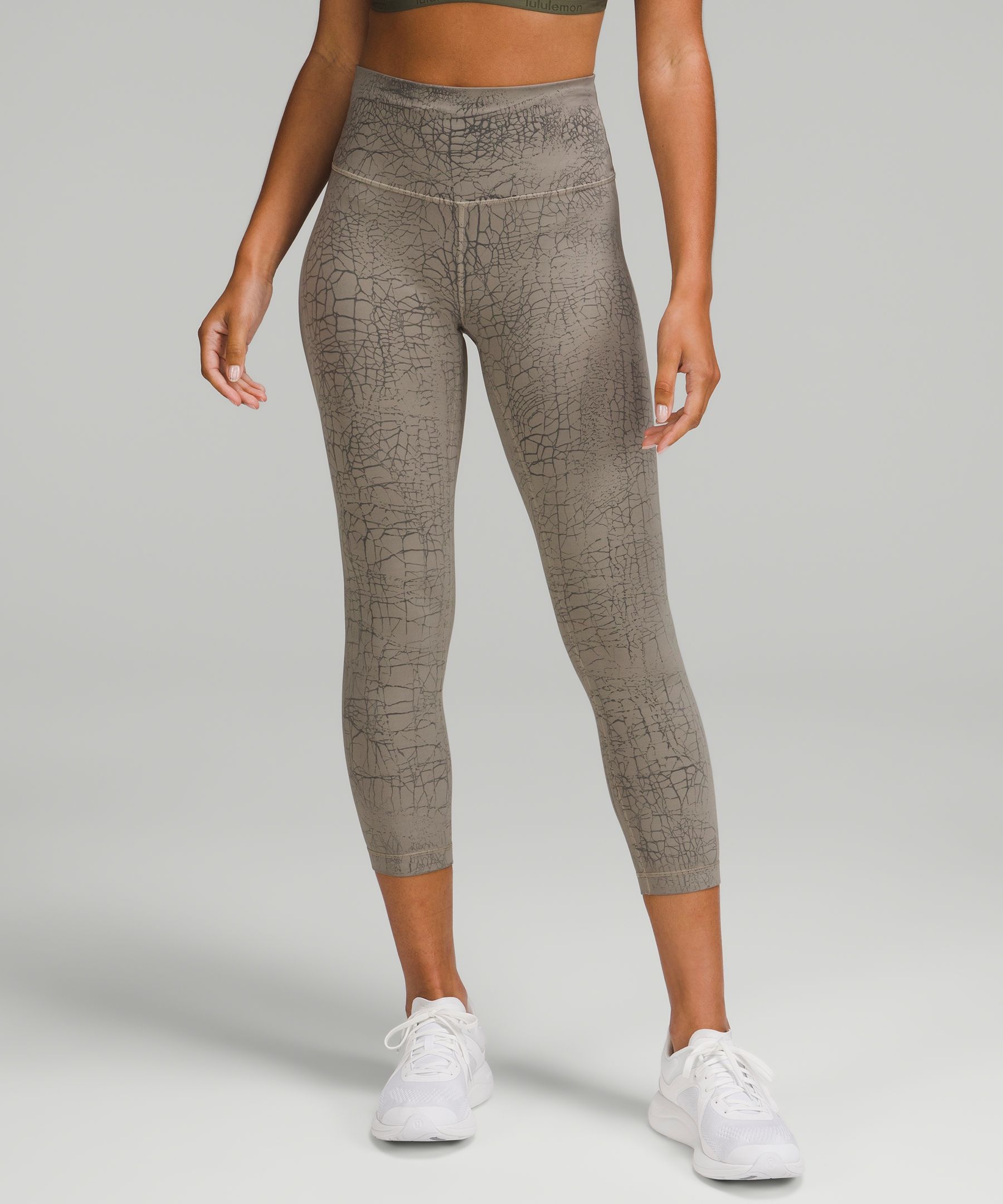 Lululemon Wunder Train High-rise Crop 23" In Thread Dye Rover Black ...