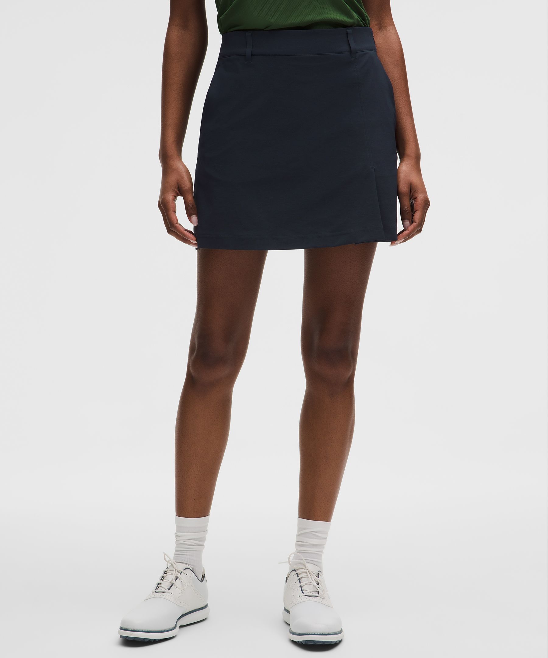 Stretch Twill Front Pleat Golf Skirt *Embroidered Logo