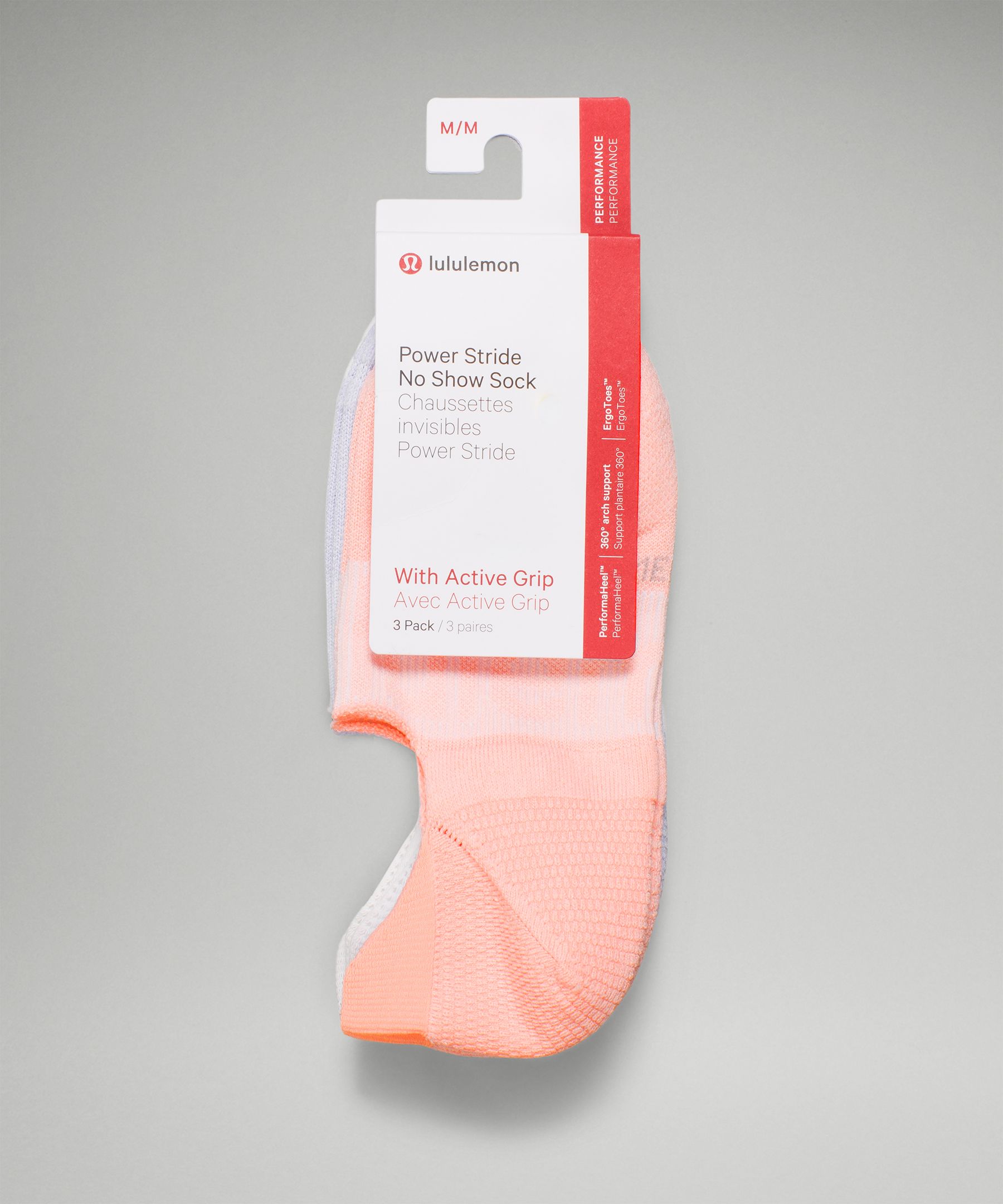 Women's Power Stride No-Show Sock with Active Grip 3 Pack