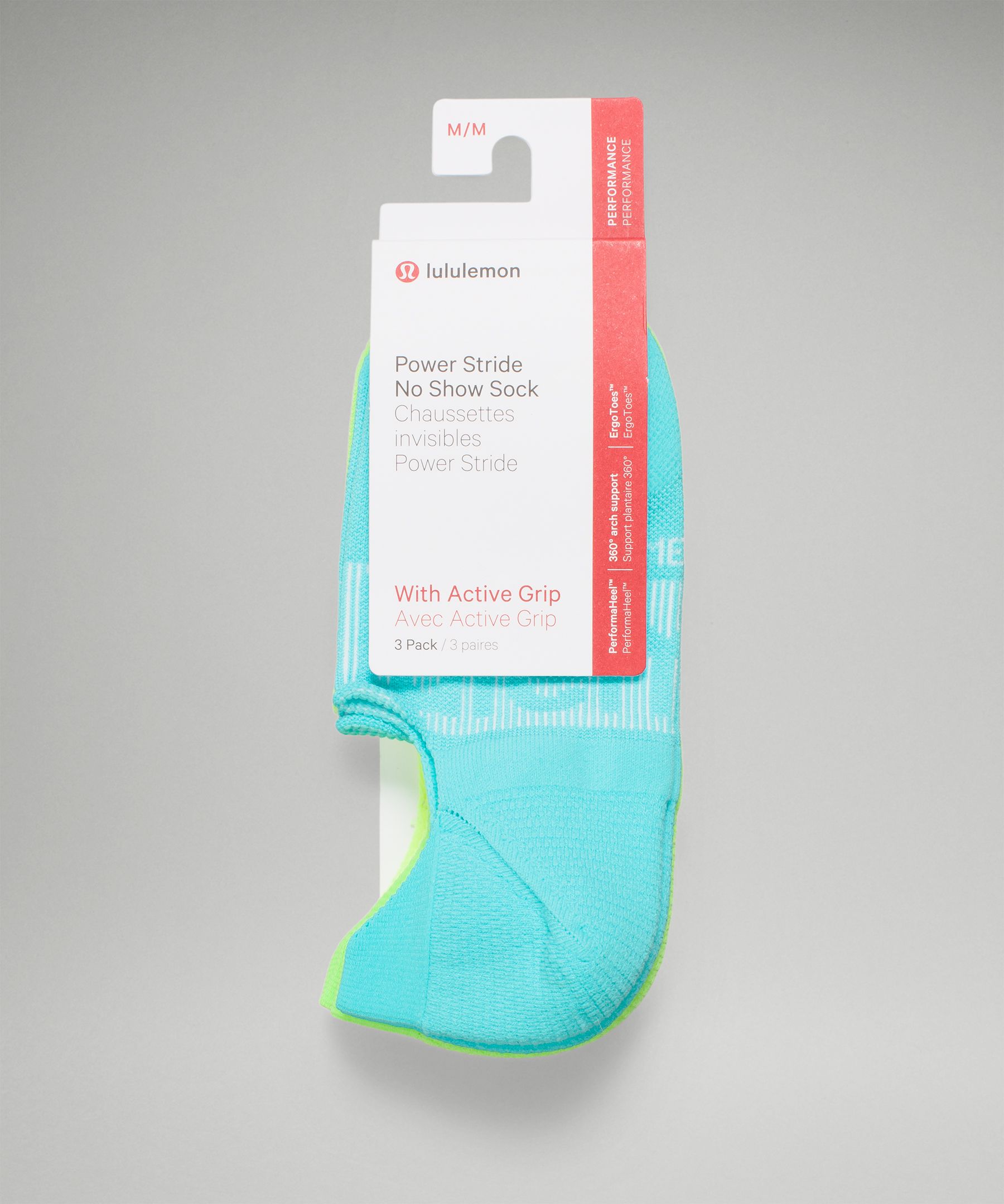 Women's Power Stride No-Show Sock with Active Grip 3 Pack