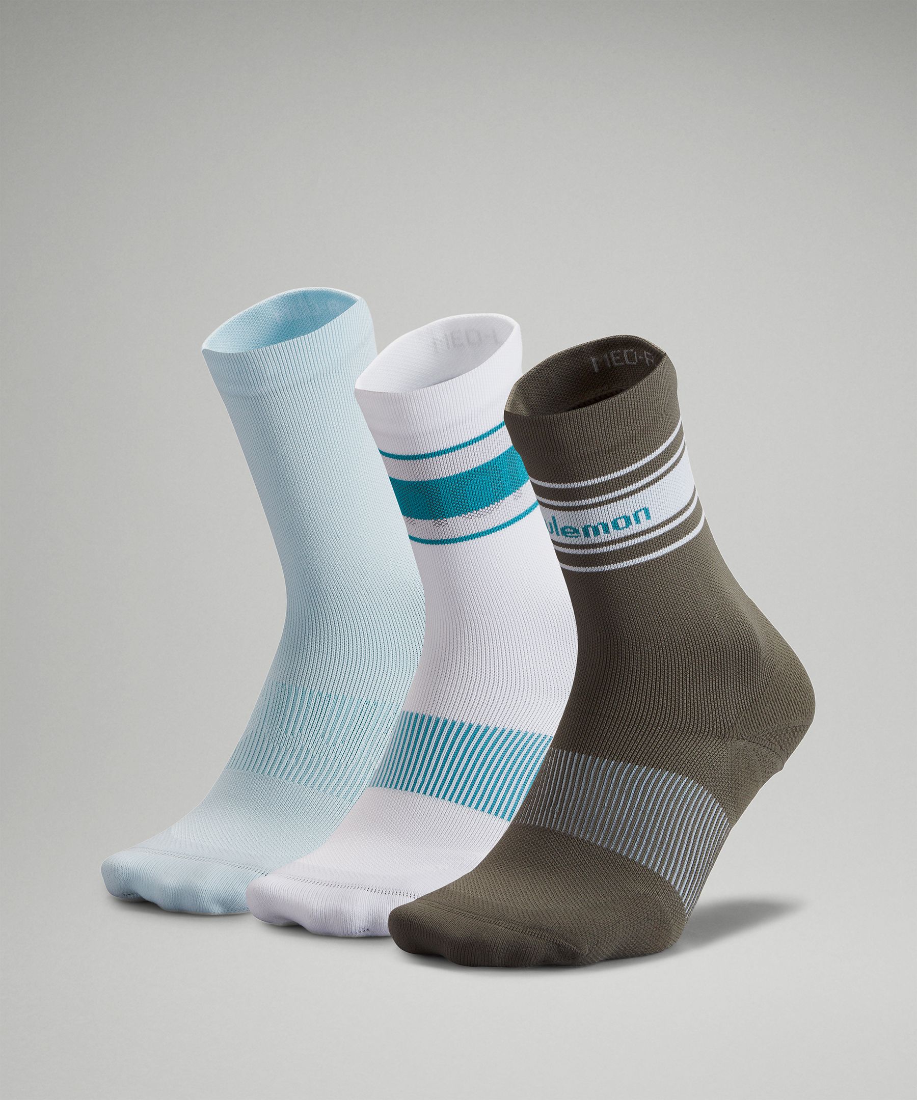 Women's Power Stride Crew Socks Stripe *3 Pack | Lululemon EU